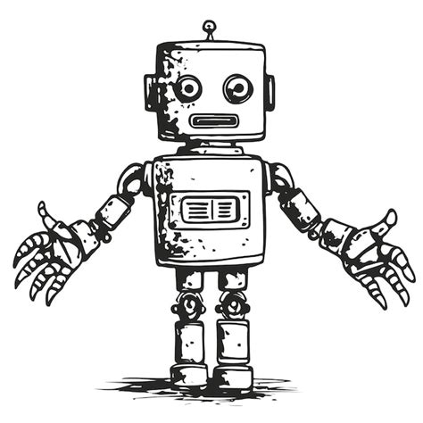 Un Dessin Animé De Robot Mignon Vecteur Premium