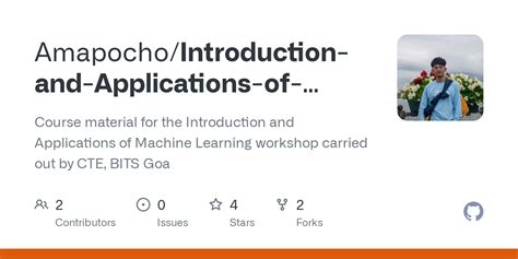 Github Amapocho Introduction And Applications Of Machine Learning