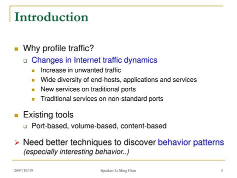 Ppt Profiling Internet Backbone Traffic Behavior Models And Applications Powerpoint
