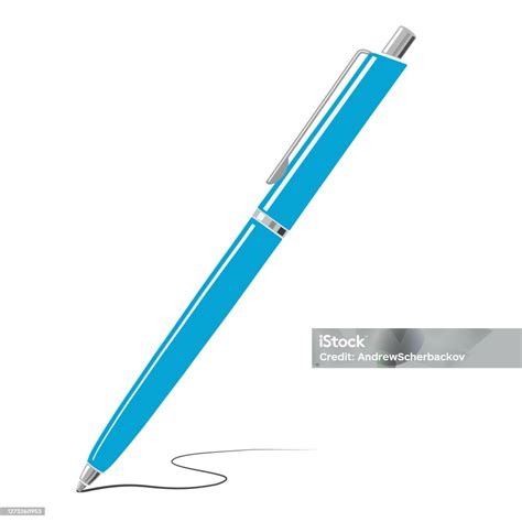 흰색 배경에 격리 된 파란색 쓰기 금속 펜 아이콘 벡터 그림입니다 0명에 대한 스톡 벡터 아트 및 기타 이미지 0명 금속 금속의 Istock