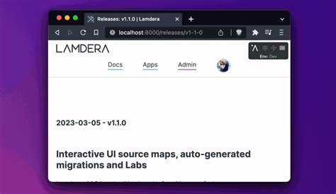 Lamdera V110 Interactive Ui Source Maps Auto Generated Migrations