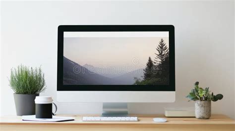 Modern Computer Displaying Scenic Nature View With Parallax Scrolling