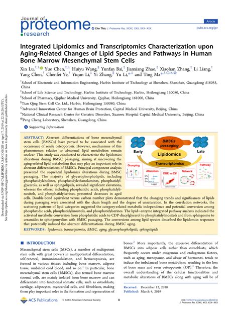 Pdf Integrated Lipidomics And Transcriptomics Characterization Upon