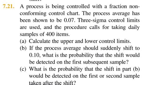 721 a process is being controlled with a fraction non conforming