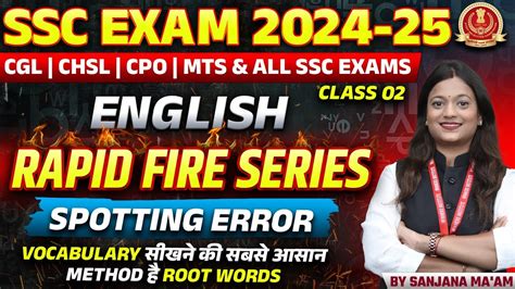 English Grammar For Ssc Exams 2024 25 Spotting Error Cgl Chsl Cpo Mts 2025 By Sanjana