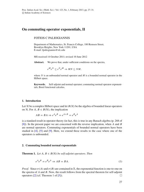 pdf on commuting operator exponentials ii
