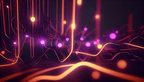 Generative Ai Neon Data Stream A Glowing 3d Render Abstract