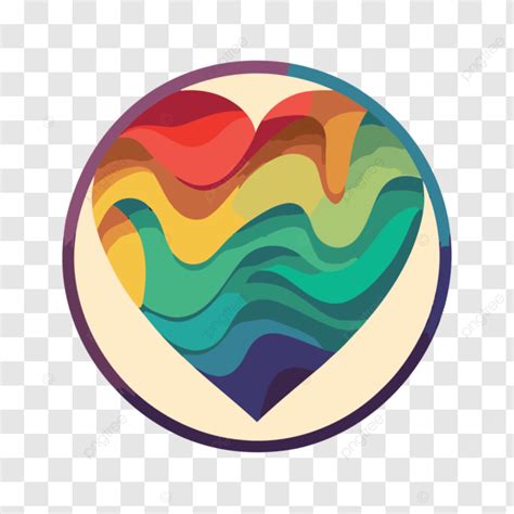 무지개 하트를 보여주는 아이콘 벡터 흰색 배경에 Ic 심장의 단순한 다채로운 아이콘 그림자 없음 작은 프레임 중앙 Png 일러스트 및 벡터 에 대한 무료 다운로드
