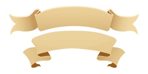 고립 된 만화 스타일의 양피지 스크롤 리본 오래 된 빈티지 배너 게임 Ui 요소 프리미엄 벡터