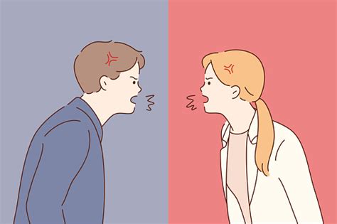 화가 분노 한 비즈니스 사람들은 서로 를 외치고 개념과 싸우는 파트너 분노에 대한 스톡 벡터 아트 및 기타 이미지 분노 옆모습 남자 Istock