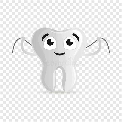 Happy Tooth With Floss Icon Cartoon Style Stock Vector Illustration Of Care Cute 135522776