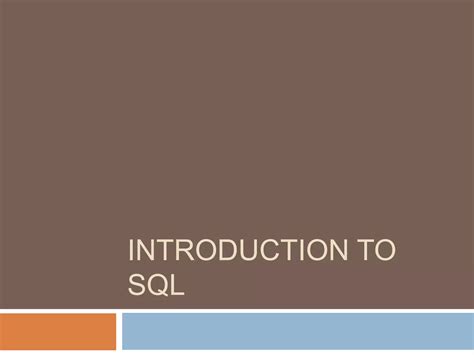 Introduction To Sql Ppt Databases Computer Software And Applications