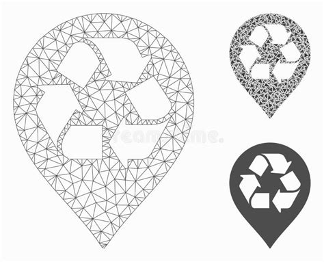 Recycle Map Marker Vector Mesh Network Model And Triangle Mosaic Icon Stock Vector