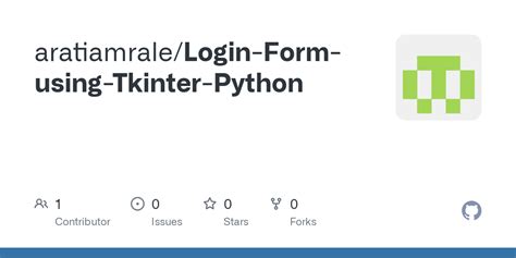 Github Aratiamralelogin Form Using Tkinter Python