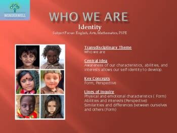 IB PYP WHO WE ARE IDENTITY PLANNER RESOURCES By WonderWellPYP