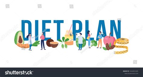 Diet Plan Web Banner Template People Stock Vector Royalty Free