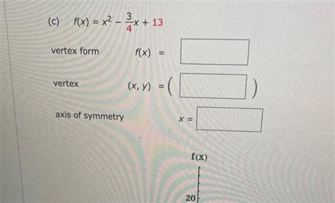 solved write the following quadratic functions in vertex