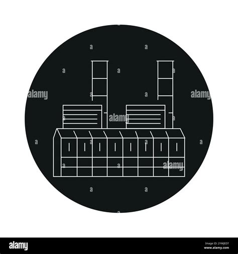 Thermal Power Plant Color Line Icon Alternative Energy Source Vector Isolated Element
