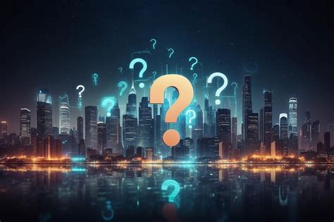 Premium Photo Abstract Glowing Question Marks Interface On Blurry Night City Wallpaper