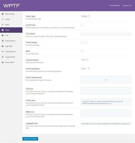 theme options panel wordpress theme framework