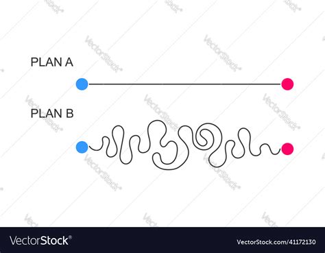 Plan A And B Concept Straight Curved Lines Vector Image