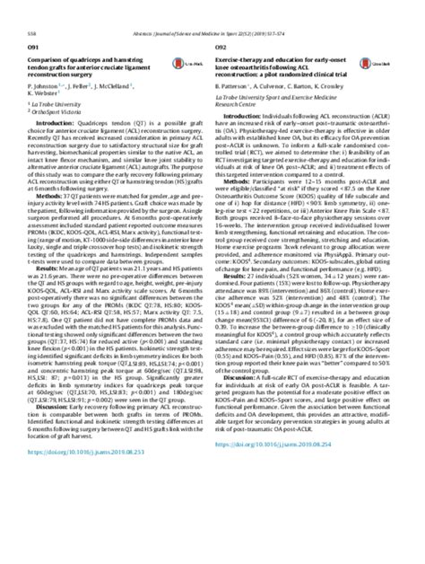 Pdf Comparison Of Quadriceps And Hamstring Tendon Grafts For Anterior Cruciate Ligament