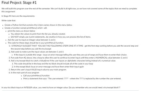 Solved We Will Build This Program Over The Rest Of The Chegg