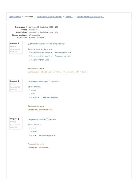 Resultados Del Ejercicio Obligatorio De Javascript 1 Sobre Tipos De