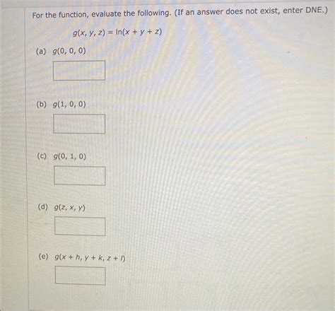 Solved For The Function Evaluate The Following If An