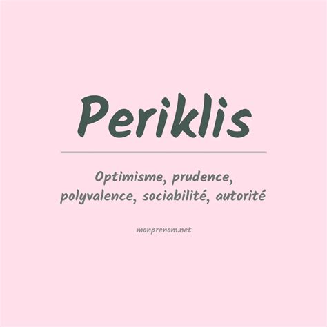 Signification Du Prénom Periklis