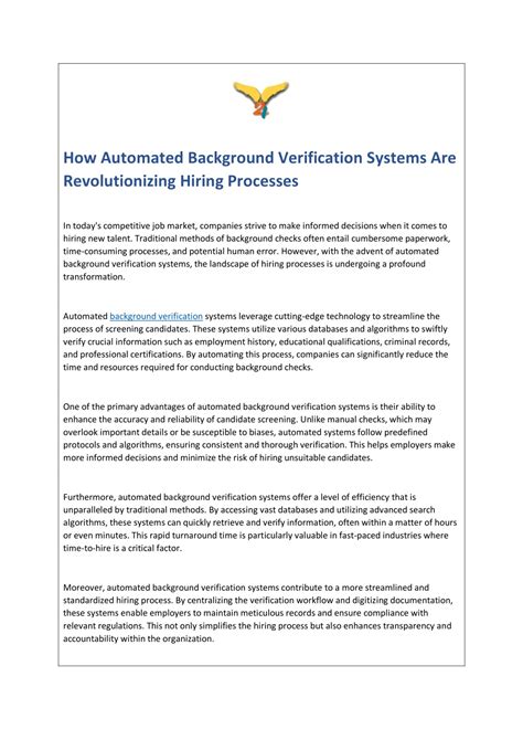 Ppt How Automated Background Verification Systems Are Revolutionizing Hiring Processes