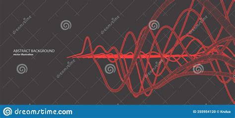 Vector Abstract Background With A Wireframe Dynamic Waves Line And