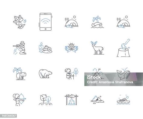 오션 크루즈 라인 아이콘 컬렉션입니다 모험 휴식 럭셔리 흥분 탐험 로맨스 평온 벡터 및 선형 그림 아름다움 평온 장엄한 개략