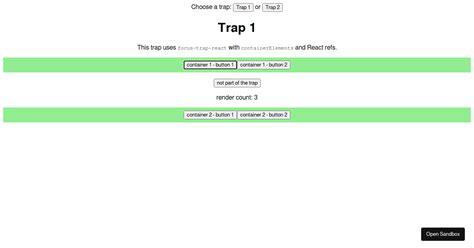 Focus Trap React Containerelements Demos Codesandbox