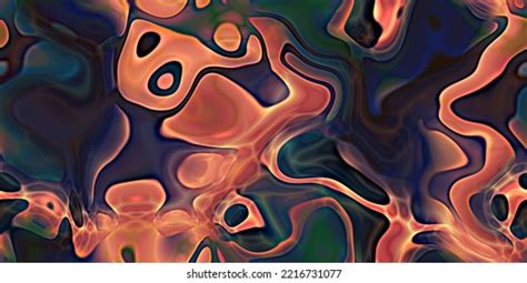Glowing Design Graceful Flame Blobs Iridescent Stock Illustration