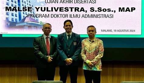 Dosen Administrasi Publik Malse Yulivestra Raih Gelar Doktor Dari