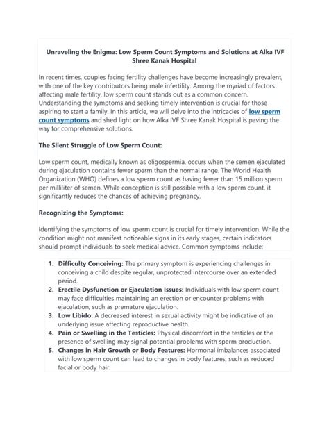 PPT Low Sperm Count Symptoms PowerPoint Presentation Free Download ID