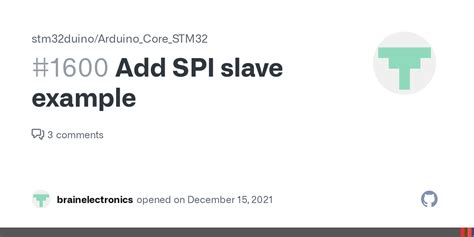 Add Spi Slave Example Issue Stm Duino Arduino Core Stm Github