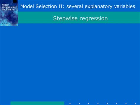 Model Selection Ii Datasets With Several Explanatory Variables Ppt Download