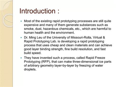 Rapid Freeze Prototyping Ppt Free Download