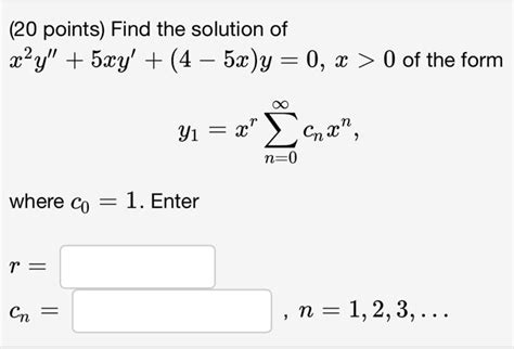 Solved 20 Points Find The Solution Of