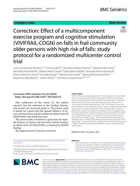 Pdf Correction Effect Of A Multicomponent Exercise Program And Cognitive Stimulation