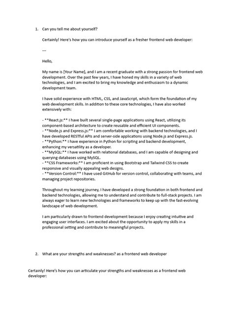 Interview Question Pdf Web Development World Wide Web