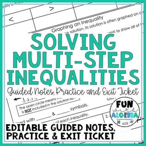 Solving Multi Step Inequalities Editable Guided Notes By Fun With Algebra