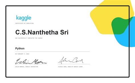 Nanthetha Sri On Linkedin Python Pythonprogramming Kaggle Certification