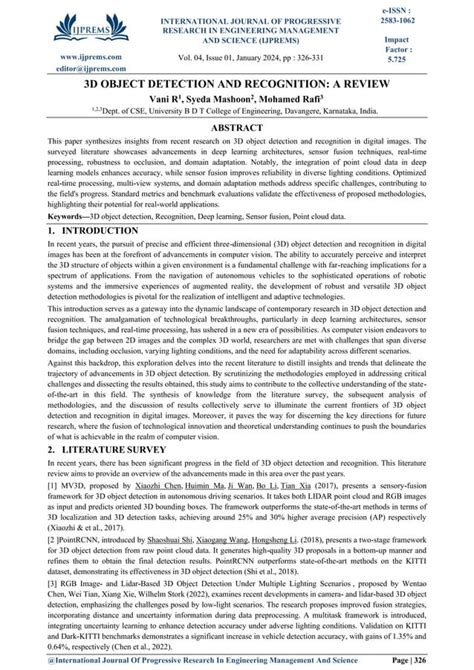 3d Object Detection And Recognition A Review Pdf