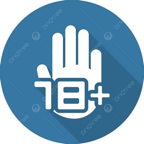 Age Limit Icon Flat Design Button Palm Handful Vector Button Palm Handful PNG And Vector With
