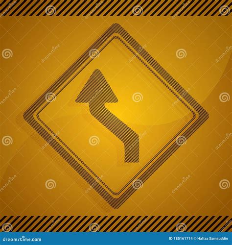 Reverse Curve Left Sign Vector Illustration Decorative Design Stock Vector Illustration Of
