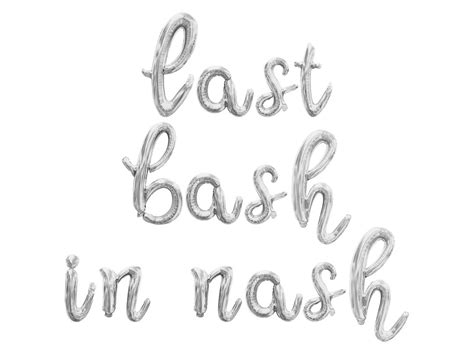 Last Bash In Nash Cursive Letter Balloon Banner Gold Rose Gold
