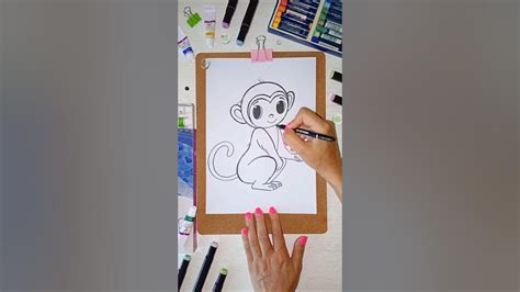 Как нарисовать ОБЕЗЬЯНКУ🐒 БЫСТРЫЙ рисунок Drawing какнарисовать Howtodraw
